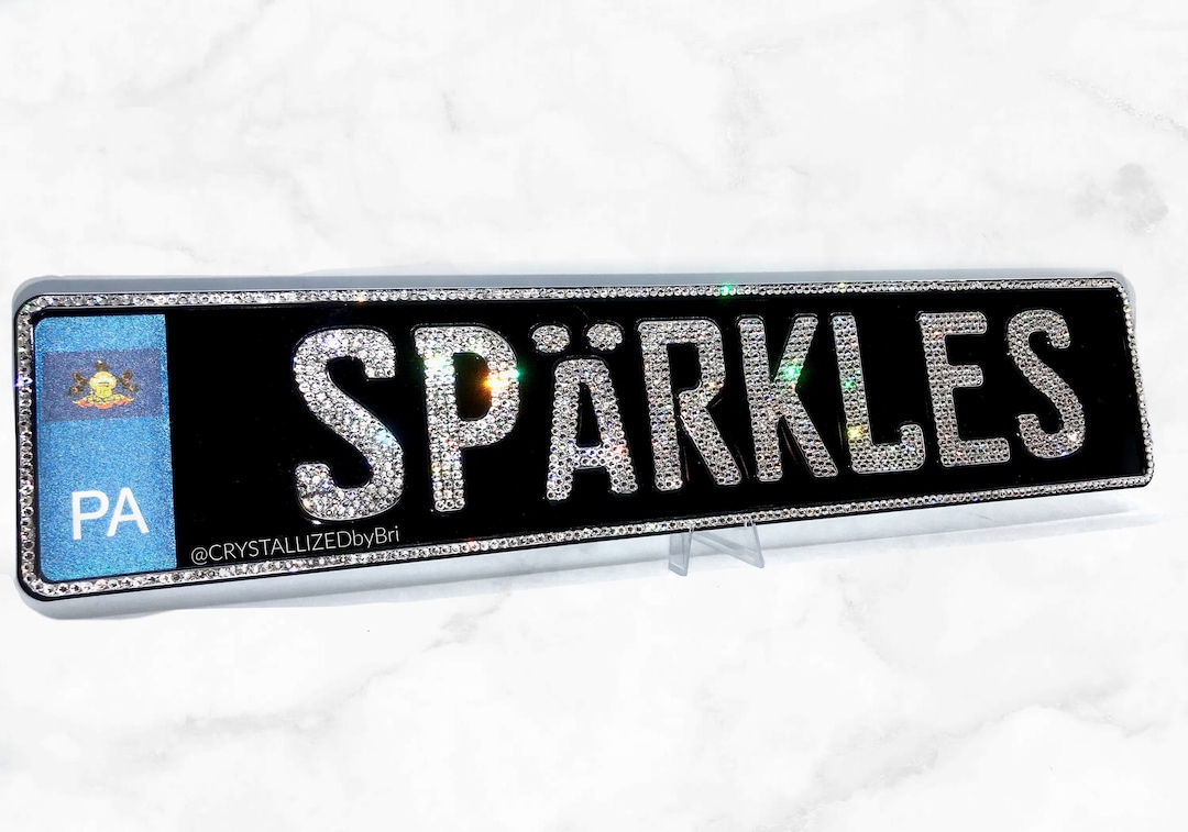 Austrian Crystal Custom Euro Vanity Plate Bling Crystallized Car ...