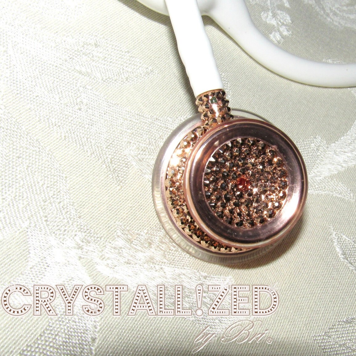 Austrian Crystal White Rose Gold MD One Stethoscope Bling Custom ...
