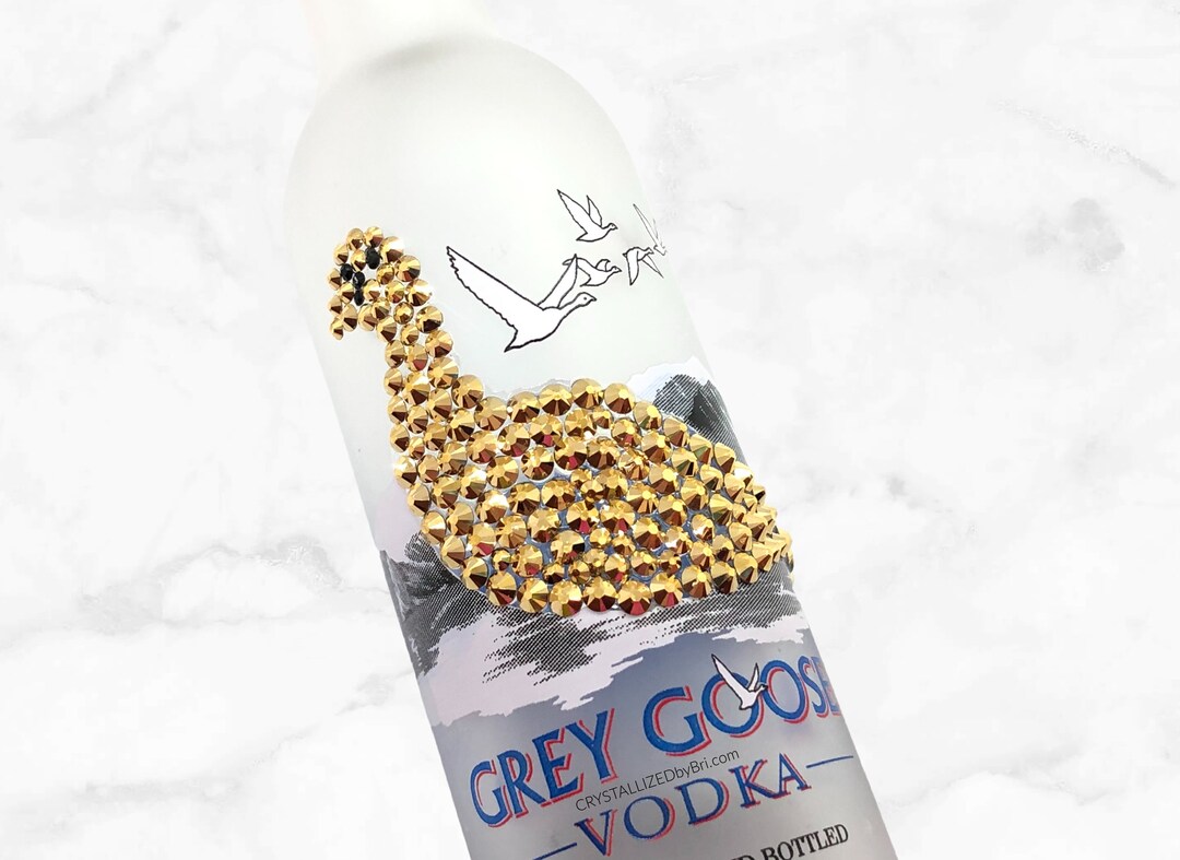 EMPTY Austrian Crystal Mini Grey Goose 50ml Bottle Bling Birthday Gift ...