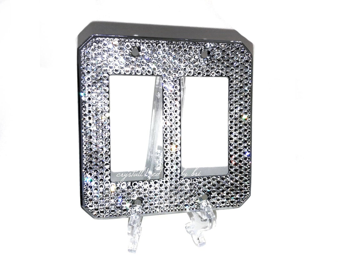 Austrian Crystal Double Rocker Switch Plate Bling Home Decor Toggle ...