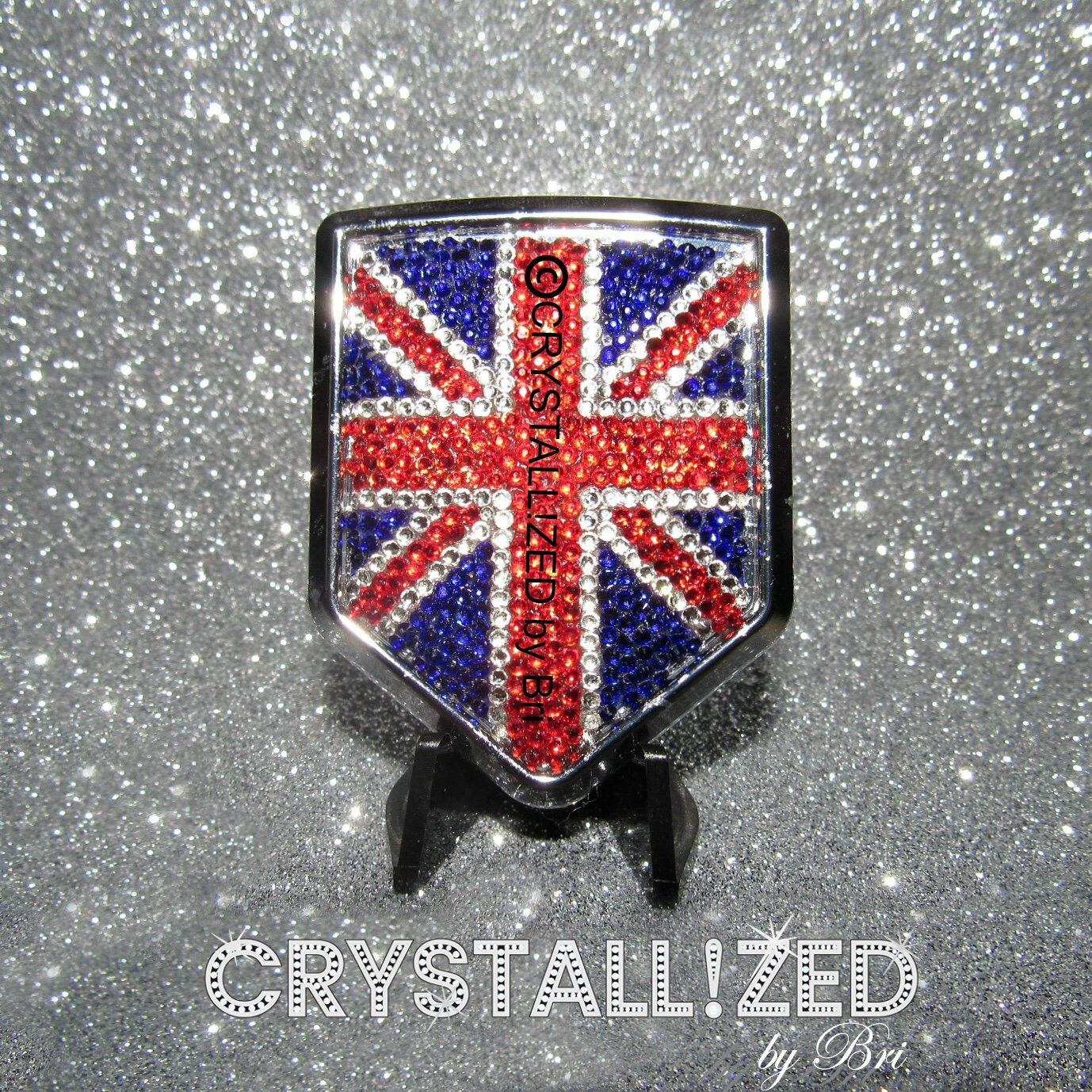 Austrian Crystal Country Flag Car Badge 3D Bling Decal Emblem Bedazzled ...