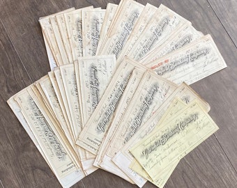 Antique Bank Cheques. Royal Bank of Canada 1934-1939 Vintage Paper ...