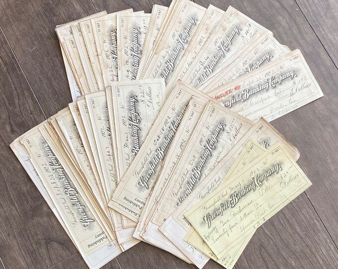 Antique Bank Cheques. Royal Bank of Canada 1934-1939 Vintage Paper ...
