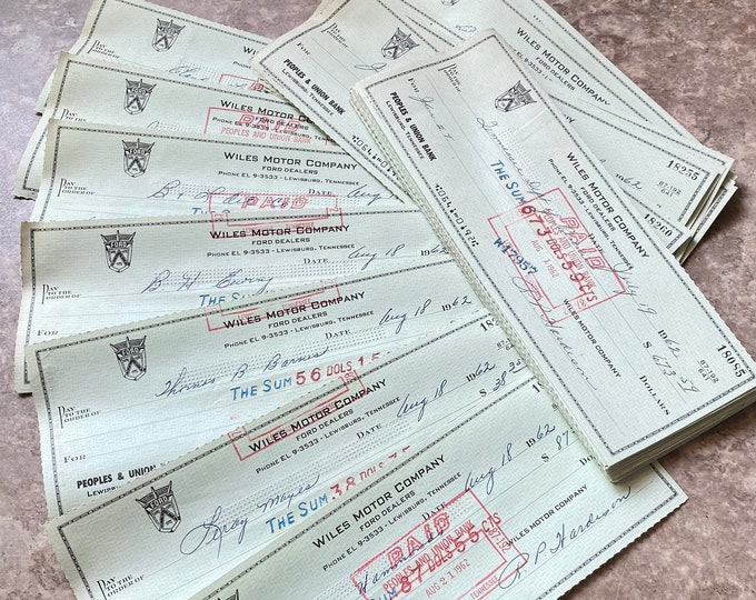 Antique Bank Cheques. Royal Bank of Canada 1934-1939 Vintage Paper ...