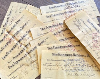 Antique Bank Cheques. Royal Bank of Canada 1929-1931 Vintage Paper ...