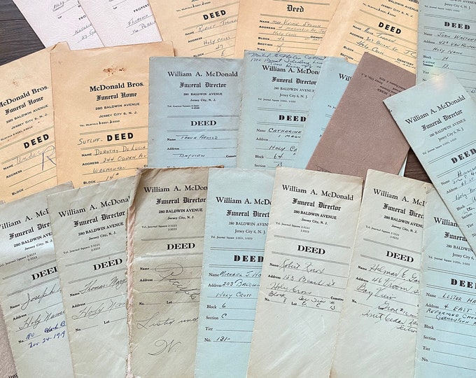 Antique/vintage CEMETERY DEED Documents- (-1940/50s) Typed/handwritten ...