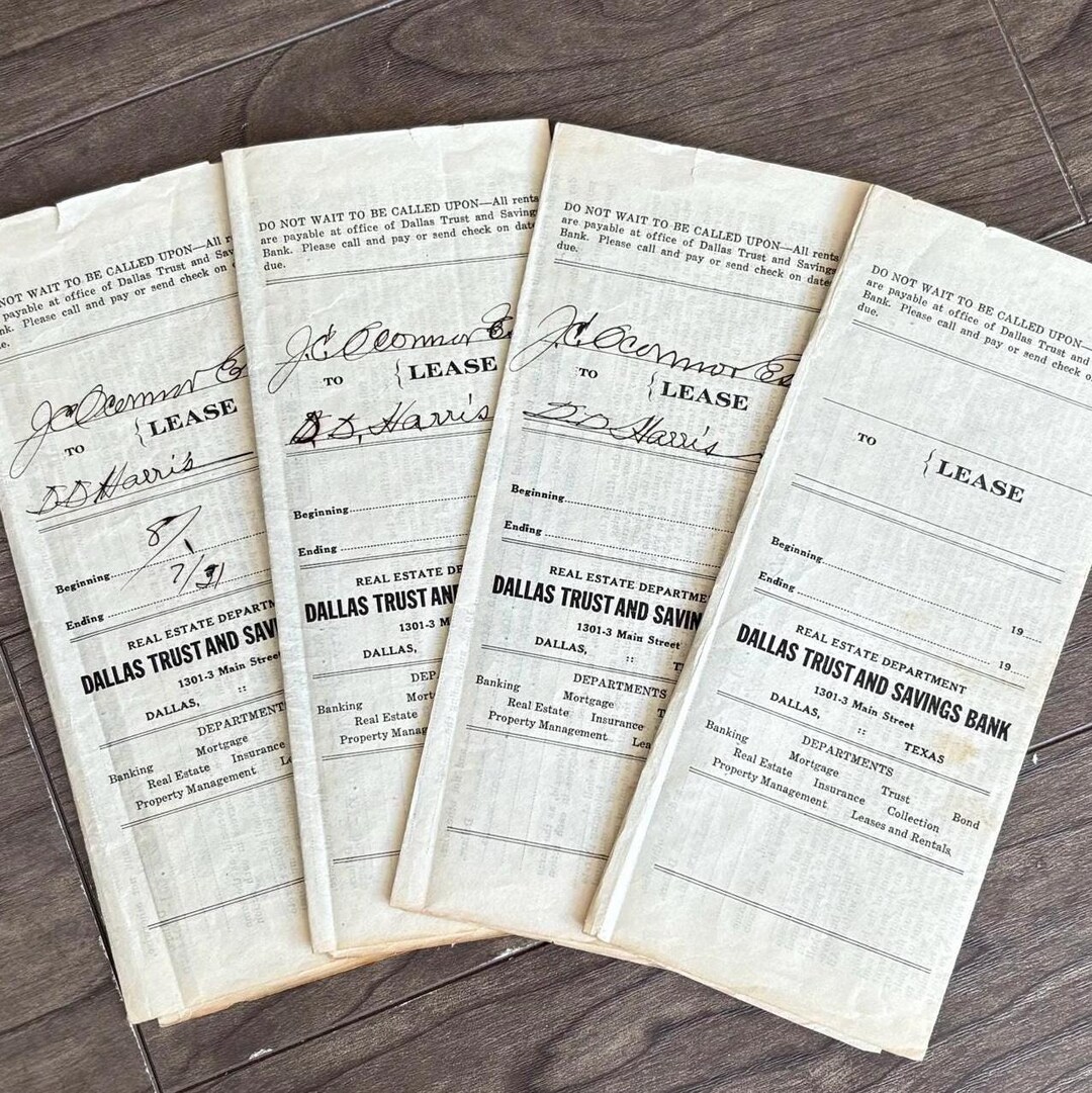 1 Antique Lease Document- 1920s Typed/handwritten. Fountain Pen ...