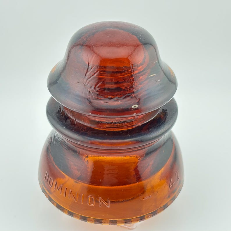 RARE Honey Red! Antique Amber Glass Insulator: Telegraph Railway Decor ...