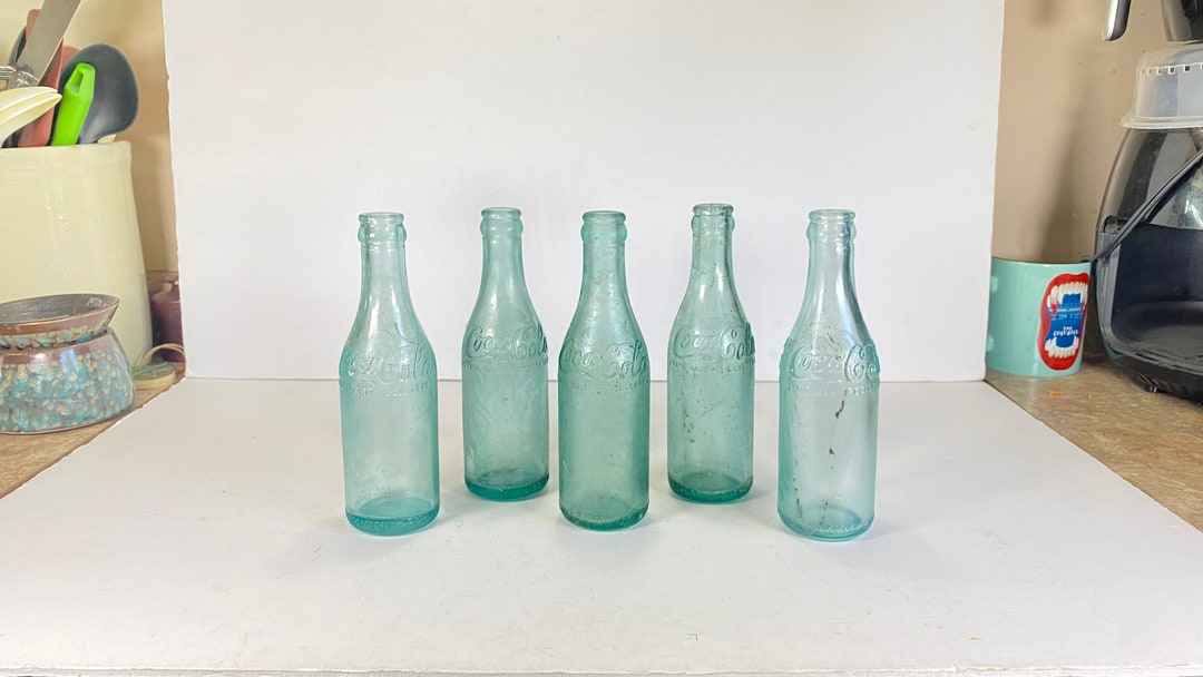 JUEGOS DE 1 Botella de Coca Cola antigua de lados rectos. Coca Cola de ...