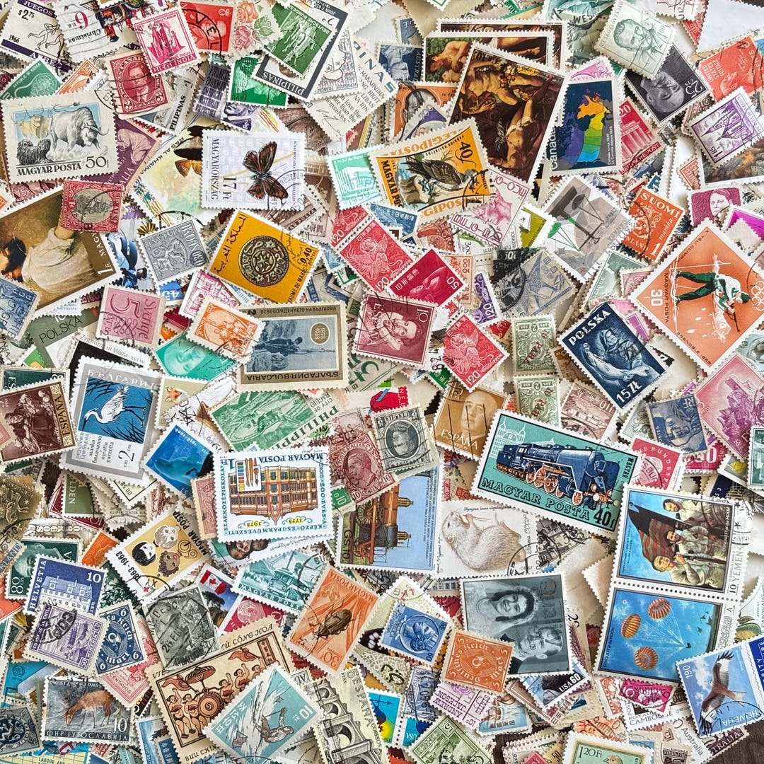 100 WORLDWIDE STAMPS) Canceled Stamps. Ephemera Lot- Scrapbooking ...