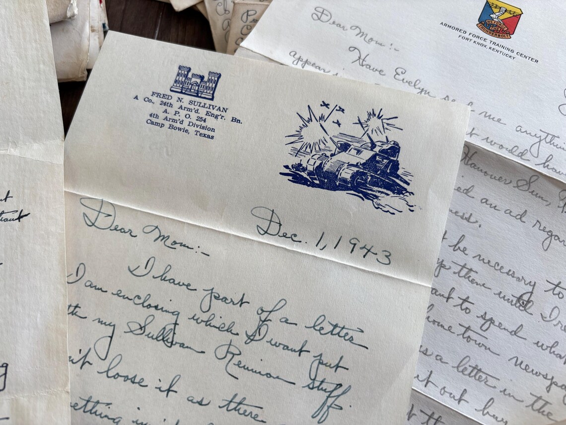 WWII Letters: Soldier to Mother. 1940s Vintage War Correspondence ...