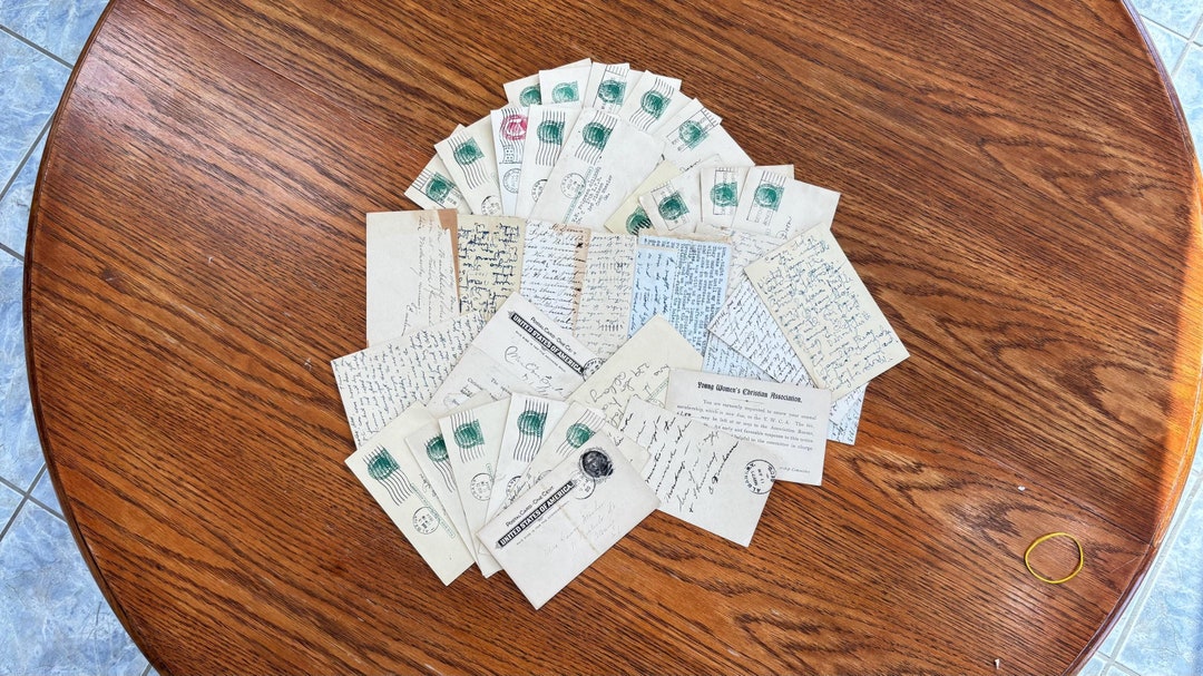 Antique/vintage Postal Cards. Handwritten Documents- Stamped Envelopes ...
