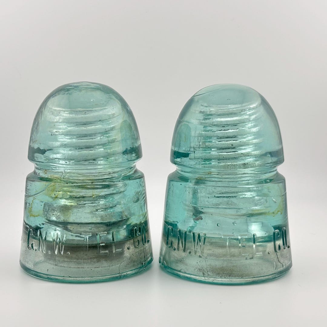 SET OF 2) Antique Telegraph Insulators-railway, Great Northwestern ...