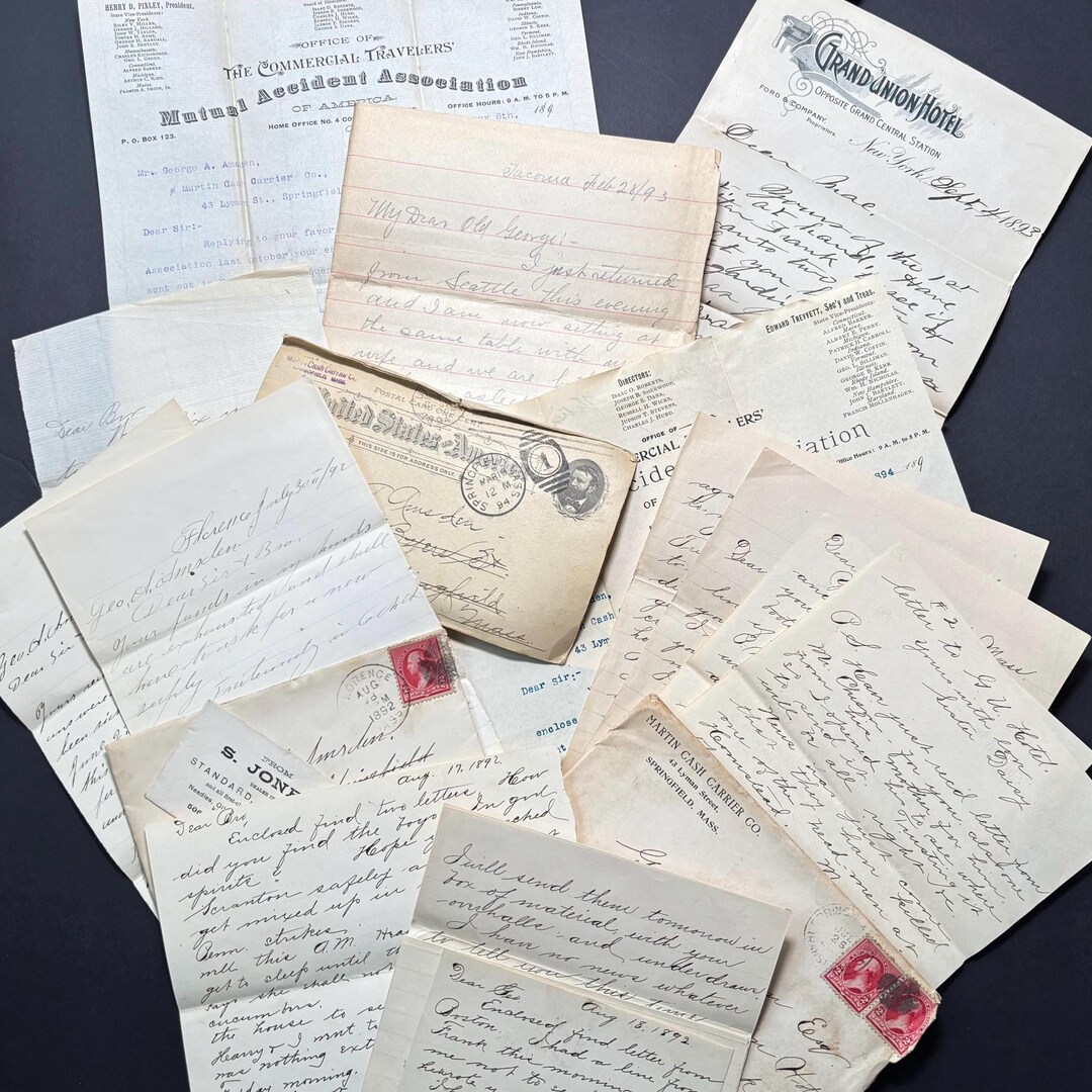 1800’s Letter Lot- Antique Personal Handwritten Documents. Vintage Old ...