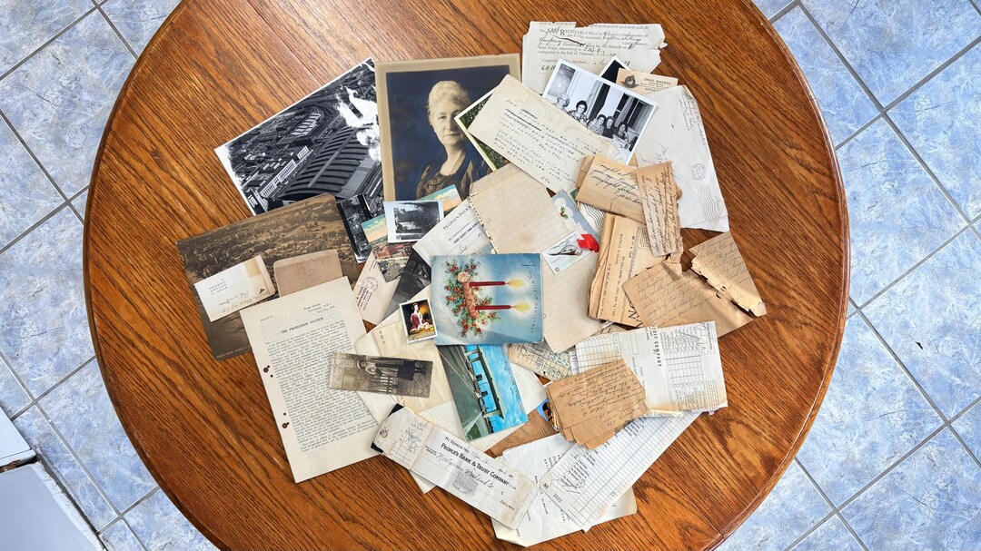 Set of Antique/vintage Scrappy Documents Typed/handwritten Letters ...