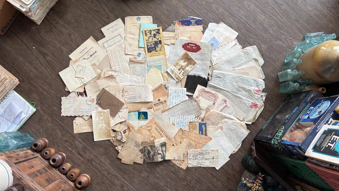 Set of Antique/vintage Scrappy Documents Typed/handwritten Letters ...