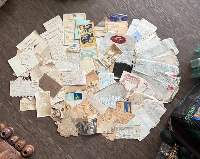 Set of Antique/vintage Scrappy Documents Typed/handwritten Letters ...