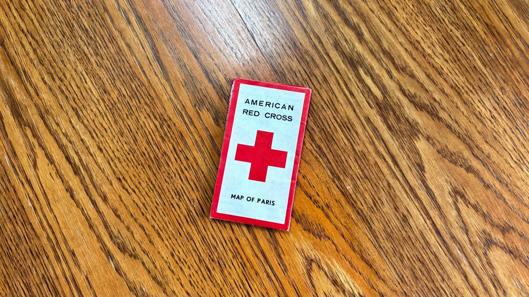 World War 2 Map. RED CROSS. Foldout Vintage Paper Document colourful ...