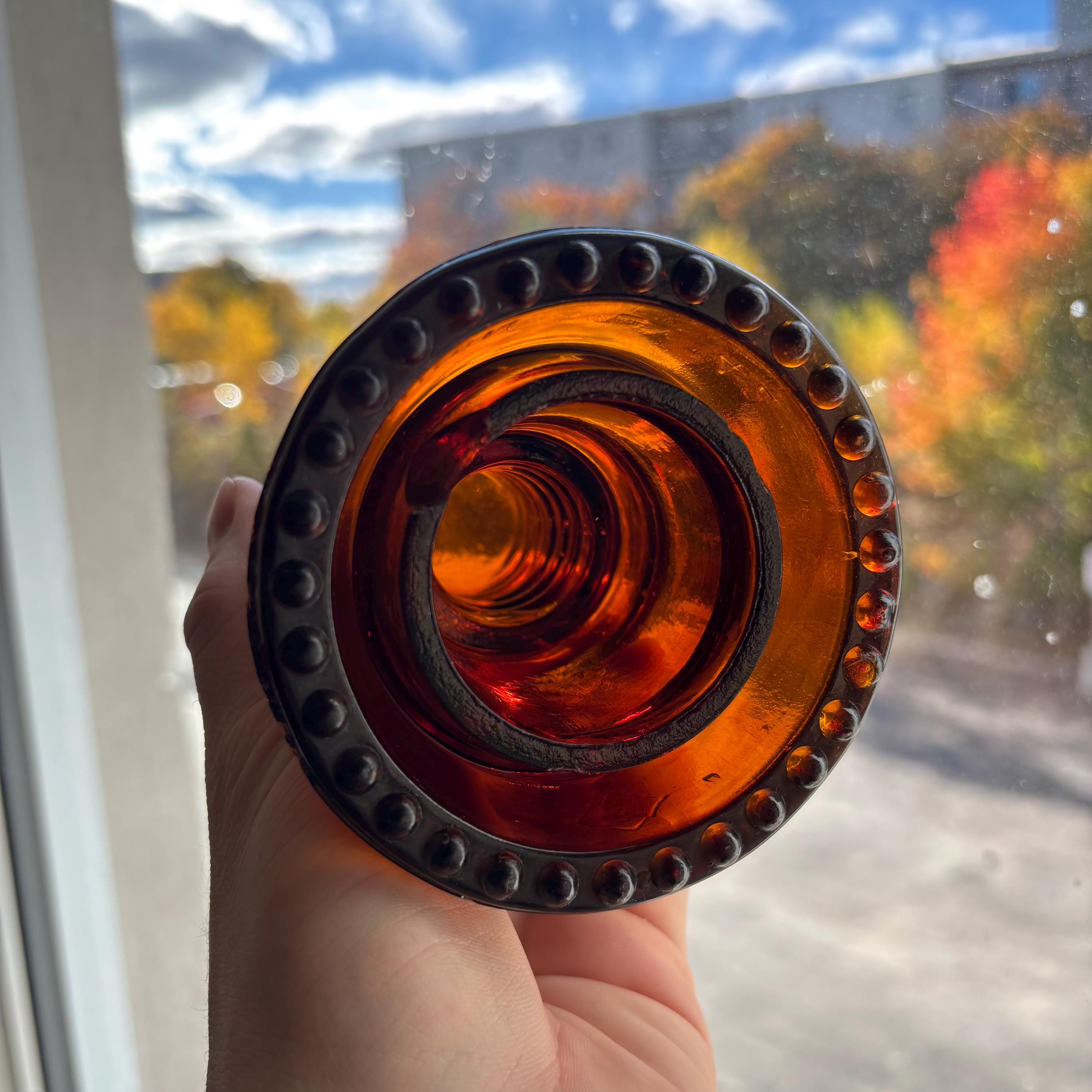 RARE Honey Red! Antique Amber Glass Insulator: Telegraph Railway Decor ...