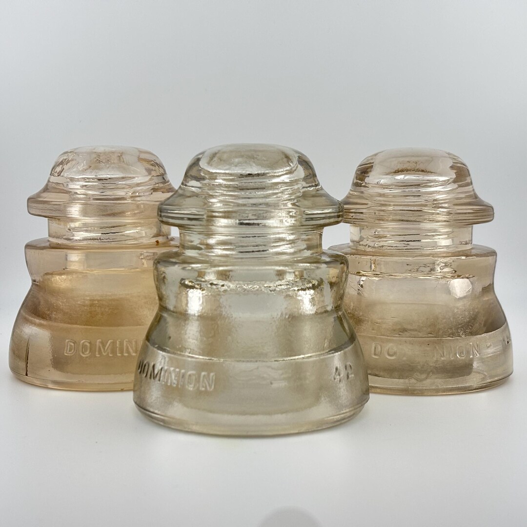 Antique Glass Telegraph Insulators - Clear-set of 3. Vintage Pole ...