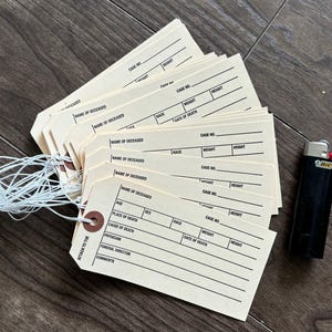 Unused Mortuary Toe Tags: Macabre Funeral Oddities, Crafts - Etsy