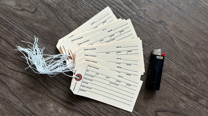 Unused Mortuary Toe Tags: Macabre Funeral Oddities, Crafts - Etsy