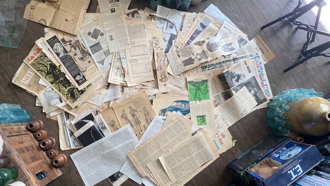 ONE POUND) Vintage Newspaper Pages 1900s-70s. Housekeeping,crafting ...