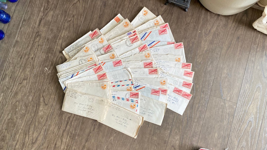 WW2 Love Letters and Handwritten Documents. Stamped Envelopes. American ...