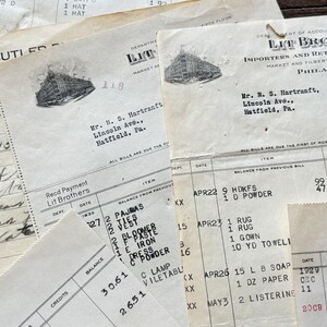 Vintage Invoices/receipts.-handwritten Letters.invoices/billheads ...