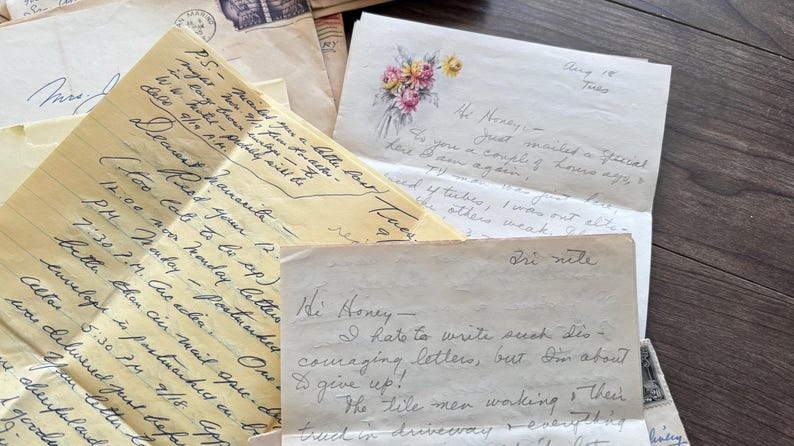 Vintage 1950s Personal Letters. Sweethearts. Lovey-handwritten/typed ...