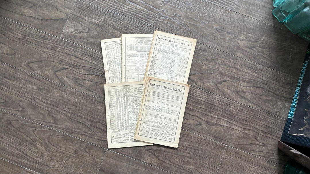 Set of Antique Partial Almanac Booklets. 1800s-1900s Era. Historical ...