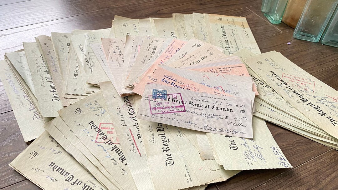 Antique/vintage Bank Cheques-royal Bank of Canada 1950s/60s-paper ...