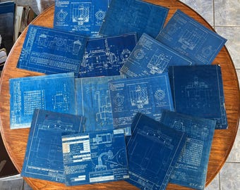 1 Blueprints-vintage Plans, Antique Schematics. Steampunk Decor Retro ...