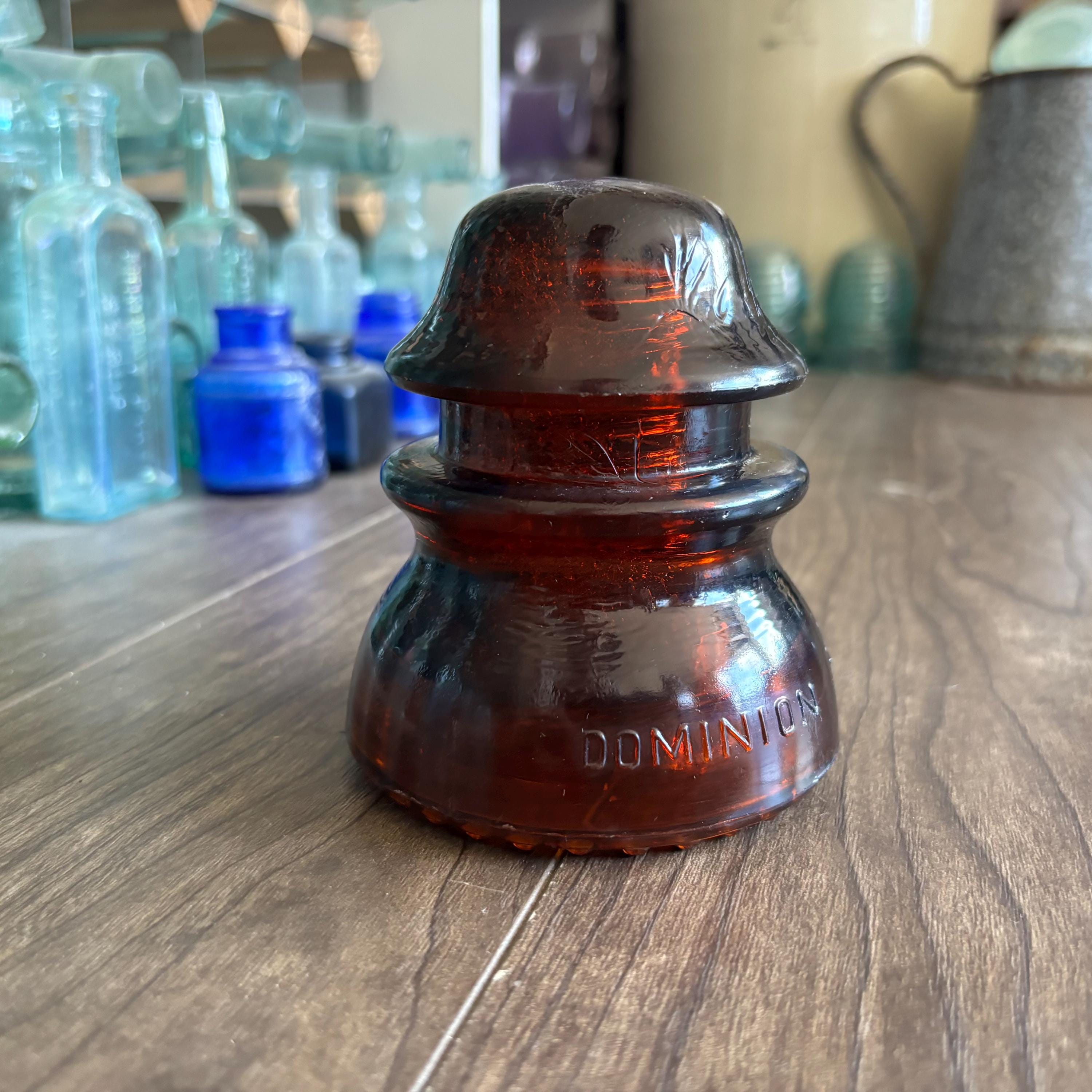 RARE Honey Red! Antique Amber Glass Insulator: Telegraph Railway Decor ...