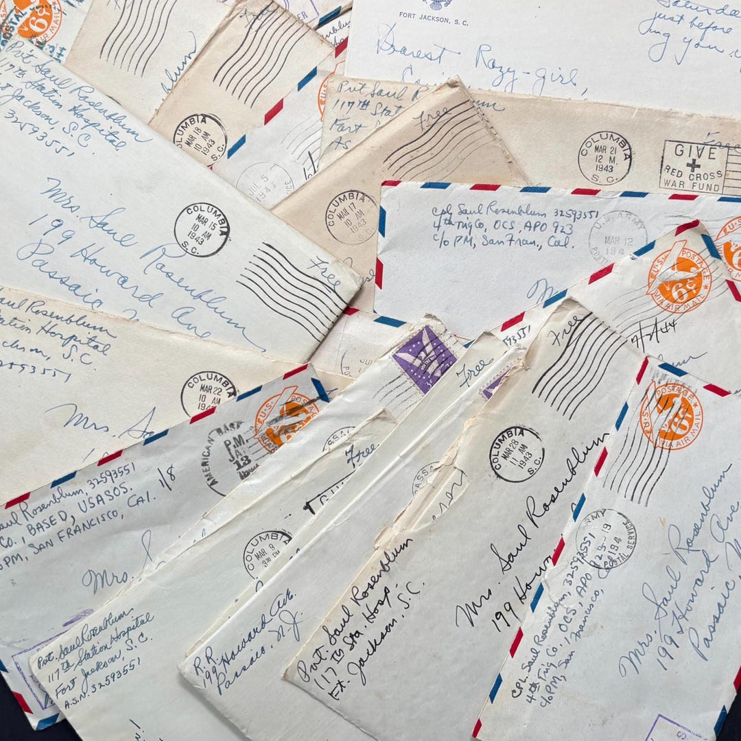 5x World War 2 Love-sweetheart Letters-antique/ Vintage ...