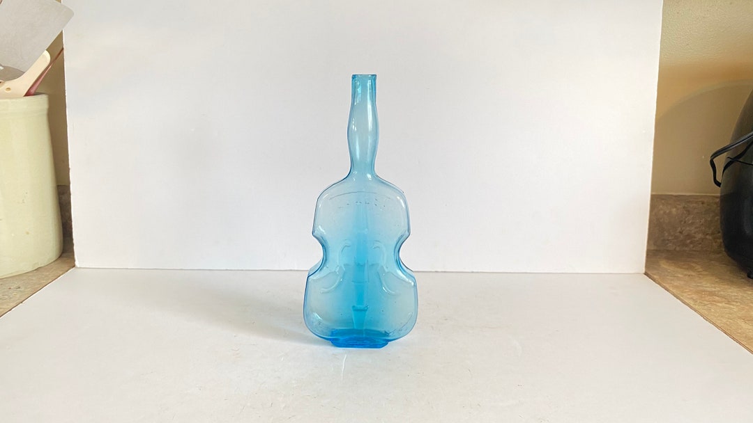 Antique 1880’s/90s Violin Shaped Alcohol Bottle. Tooled Top- Lovely Ice ...