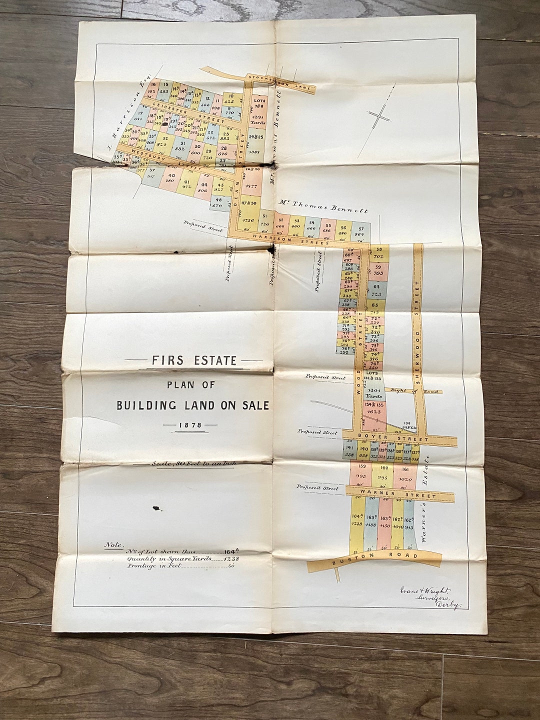 Antique/vintage Hand Drawn Map 1878 Handwritten - Etsy