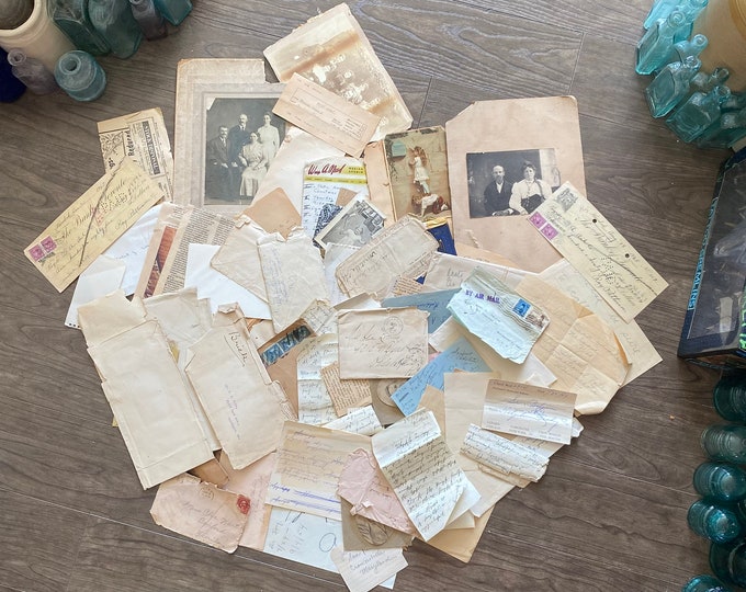 Set of Antique/vintage Scrappy Documents- (1860s-1940s) Typed ...