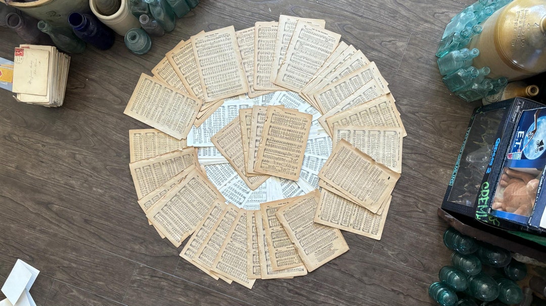 Small Antique/vintage Sheet Music- Printed Pages-old Paper Sheets ...