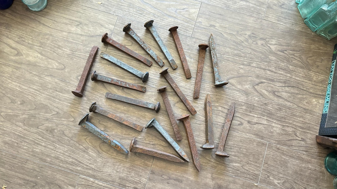 SETS OF 5) Antique/vintage Railway Track Nails. 5 Cast Rustic Pieces ...