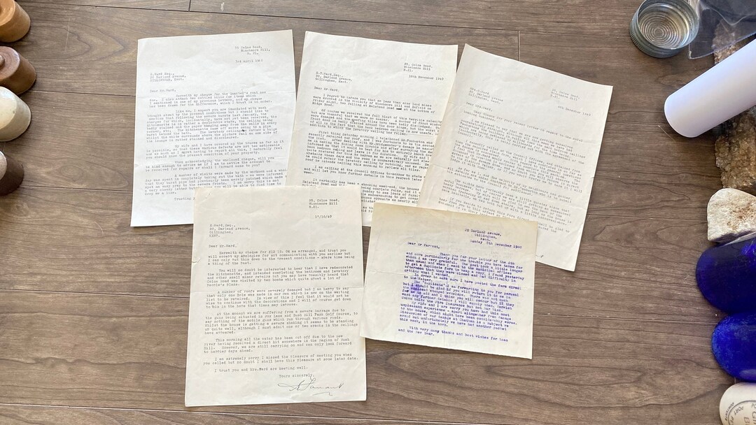 SET OF 5 WWII Era 1940s Letterheads-vintage Paper Ephemera/scrapbooking ...