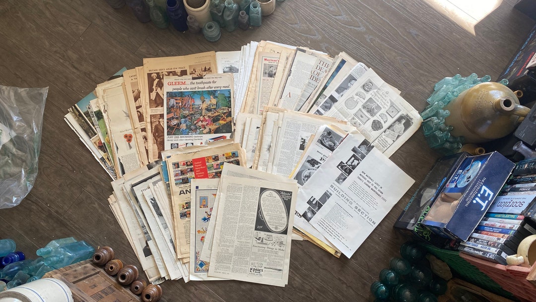 5) Large Vintage Magazine Pages 1900s-60s. Advertising,stories. Antique ...