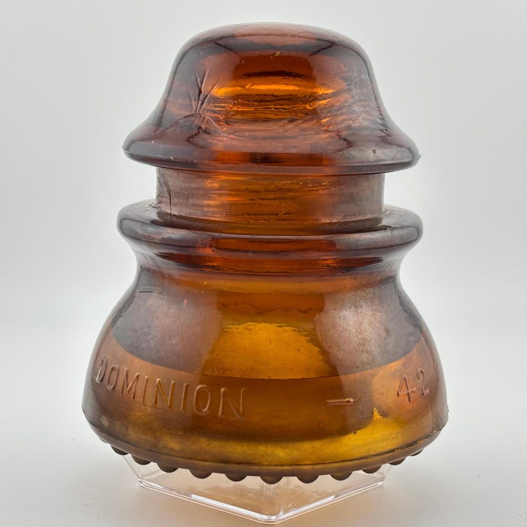 RARE Orange! Antique Yellowish Red. Glass Insulator: Telegraph Railway ...