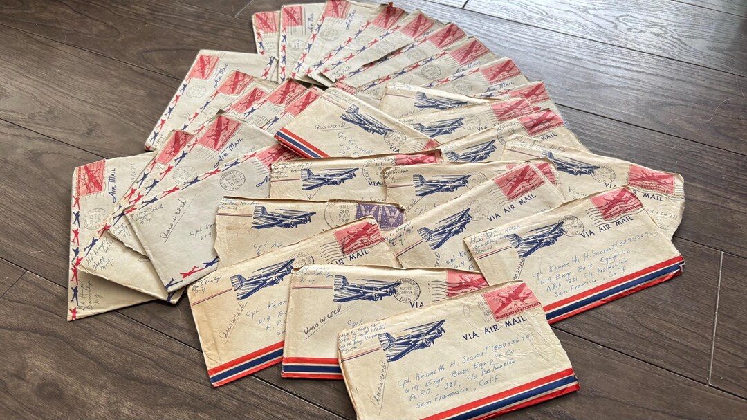 Ww2 Letters Husband/wife. Airplane Envelopes. Antique/vintage Personal ...