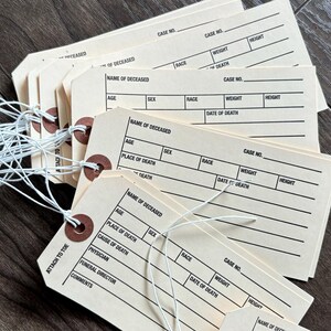 Unused Mortuary Toe Tags: Macabre Funeral Oddities, Crafts - Etsy