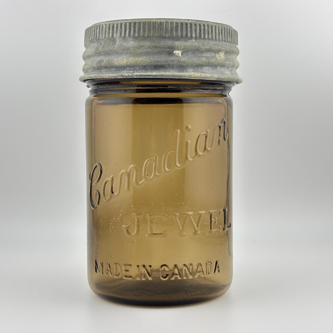 Antique Light Yellow Amber Glass Jar: Canadian Jewel Mason Jar - Etsy