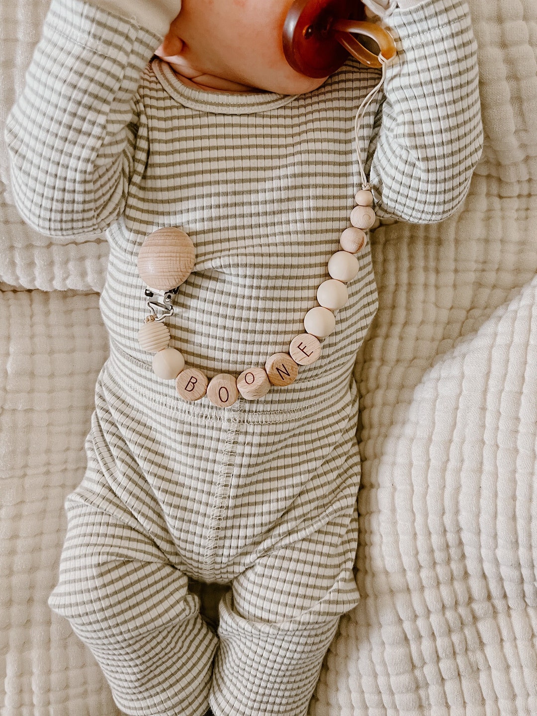 NEUTRAL Pacifier Clip -super Cute, Super Neutral - Personalized - Etsy