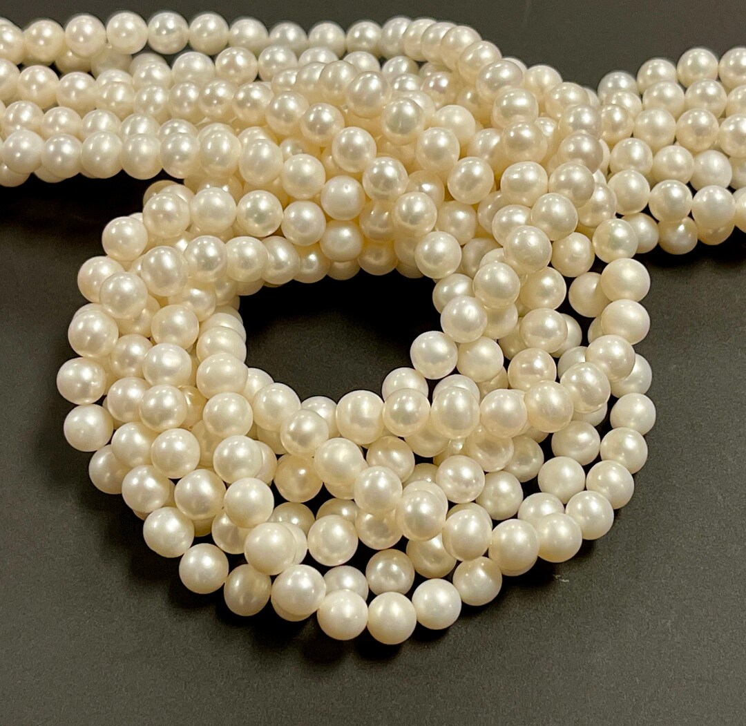 Natural Real Pearl Beads Strand Size 6mm 16 Long Strand for Jewelry ...