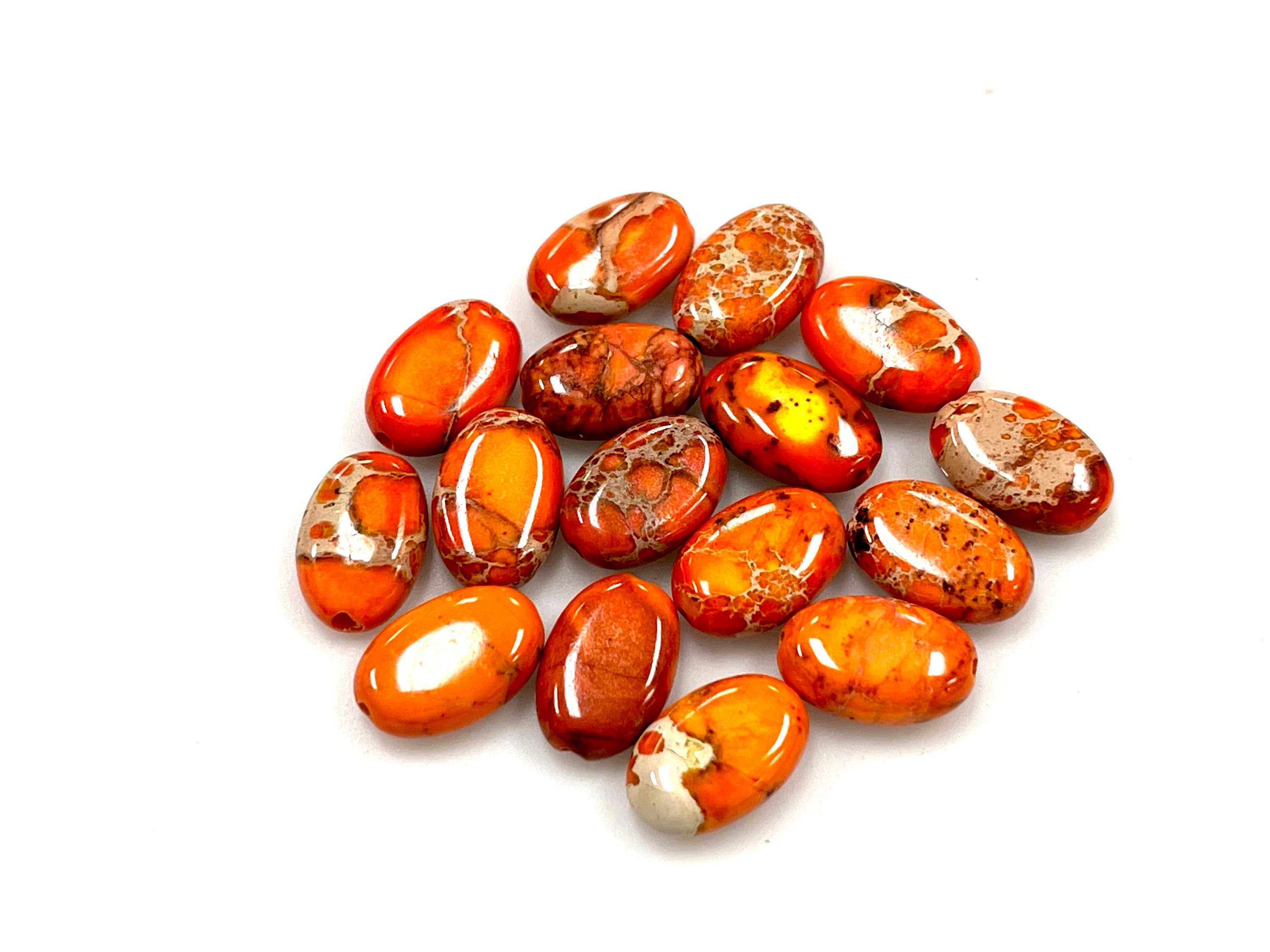 Natural Jasper Oval Beads 12x8mm Imperial Jasper Orange | Etsy