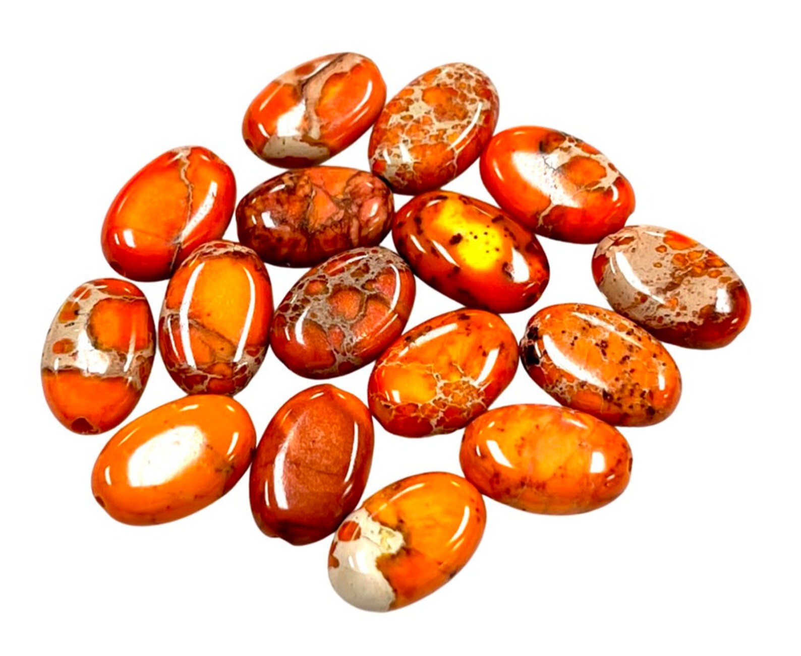 Natural Jasper Oval Beads 12x8mm Imperial Jasper Orange - Etsy